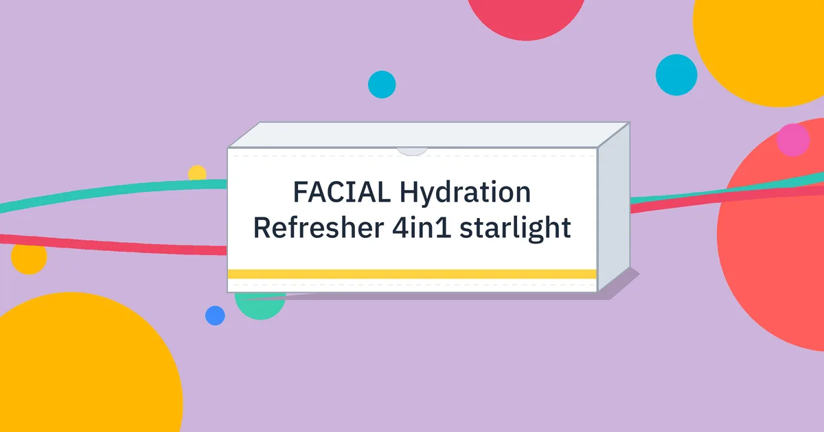 Symbolbild: Packung mit der Aufschrift FACIAL Hydration Refresher 4in1 starlight (PZN 18806123) – Verfügbarkeit und Bezug in Apotheken in Frankfurt am Main