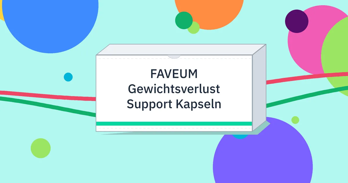 Symbolbild: Packung mit der Aufschrift FAVEUM Gewichtsverlust Support Kapseln (PZN 16831217) – Verfügbarkeit und Bezug in Apotheken in Frankfurt am Main