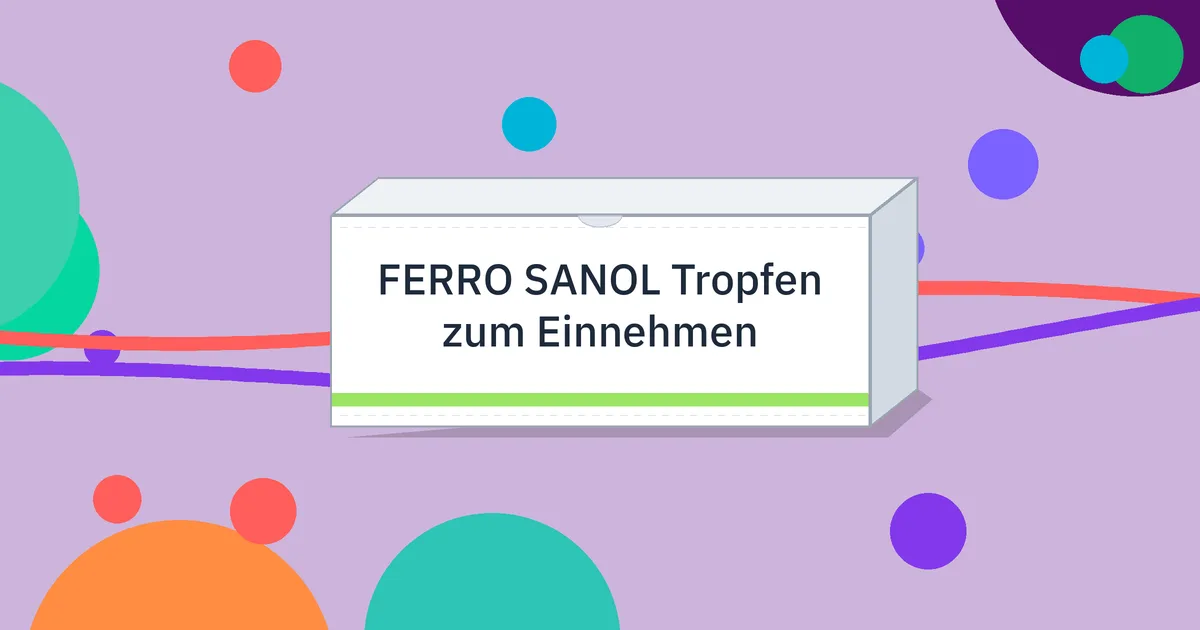 Symbolbild: Packung mit der Aufschrift FERRO SANOL Tropfen zum Einnehmen (PZN 00379086) – Verfügbarkeit und Bezug in Apotheken in Frankfurt am Main