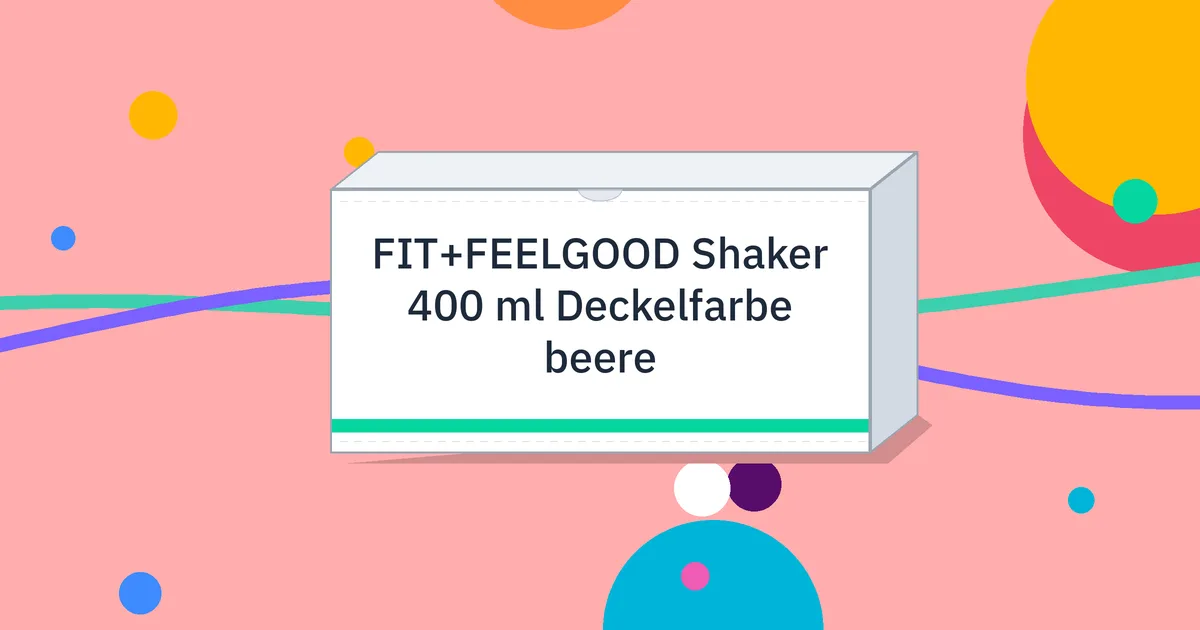 Symbolbild: Packung mit der Aufschrift FIT+FEELGOOD Shaker 400 ml Deckelfarbe beere (PZN 18055622) – Verfügbarkeit und Bezug in Apotheken in Frankfurt am Main