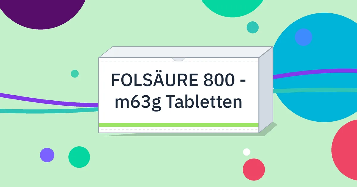 Symbolbild: Packung mit der Aufschrift FOLSÄURE 800 -m63g Tabletten (PZN 19624306) – Verfügbarkeit und Bezug in Apotheken in Frankfurt am Main
