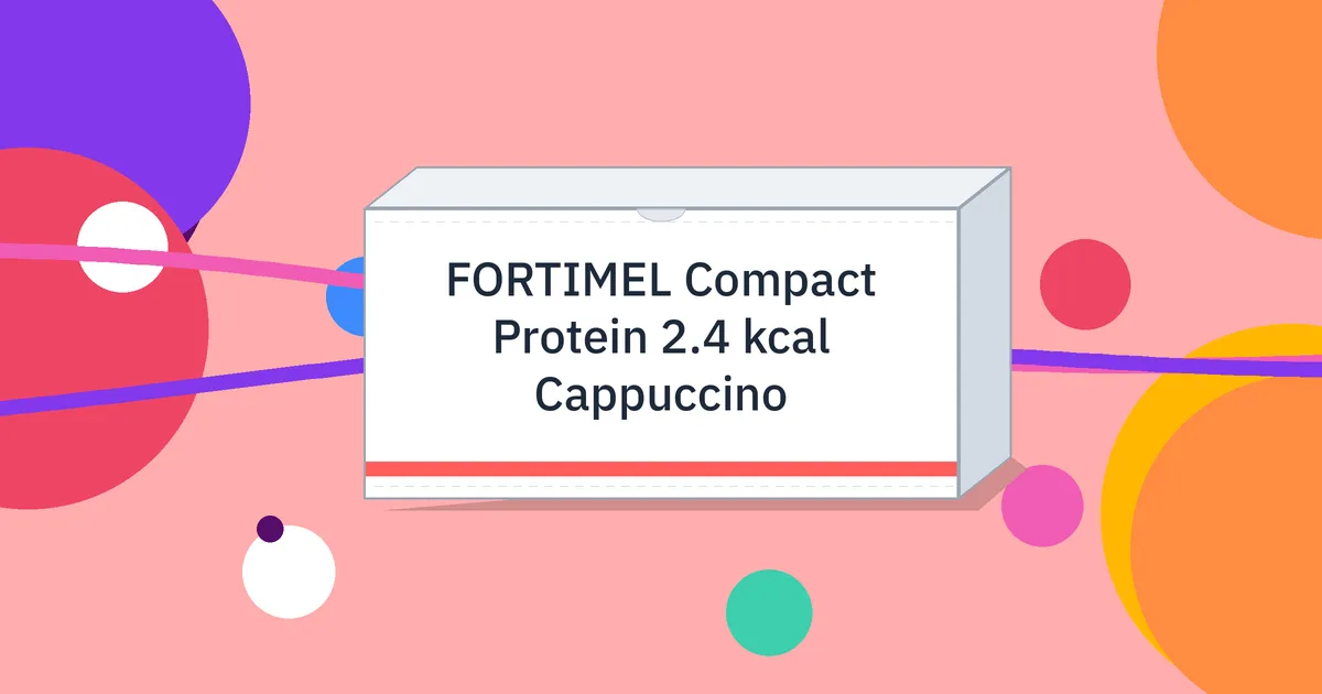 Symbolbild: Packung mit der Aufschrift FORTIMEL Compact Protein 2.4 kcal Cappuccino (PZN 19490596) – Verfügbarkeit und Bezug in Apotheken in Frankfurt am Main