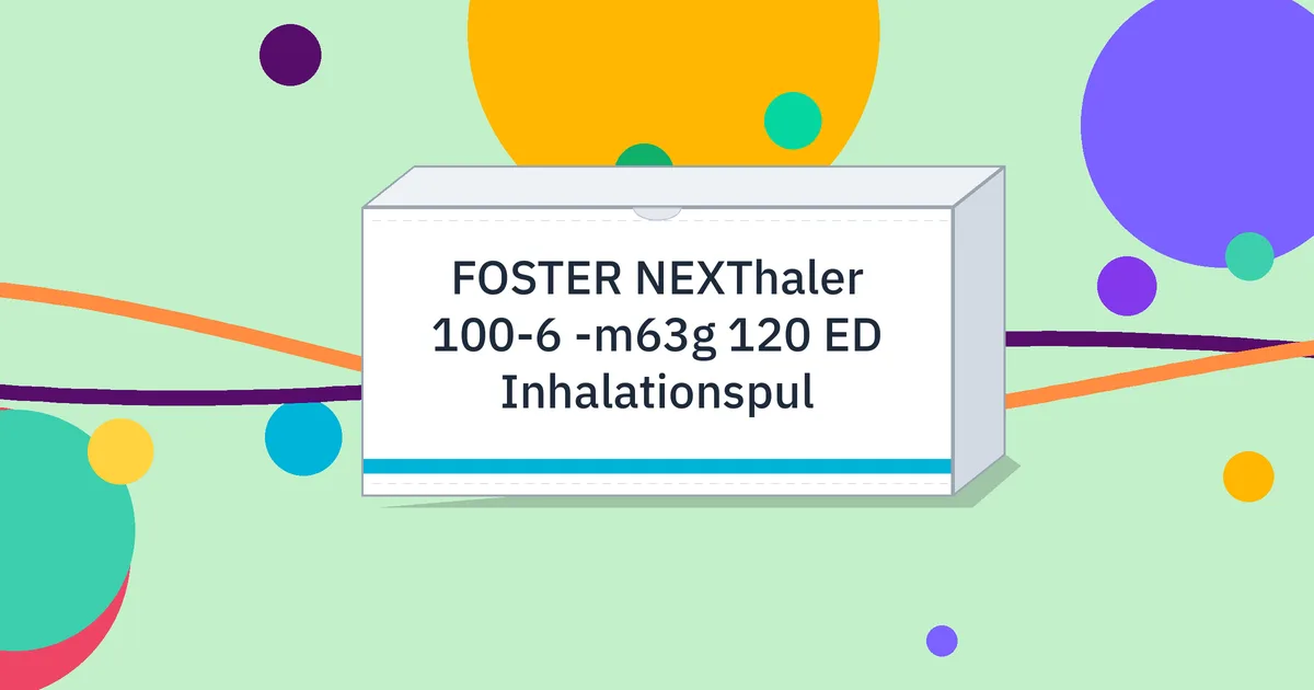Symbolbild: Packung mit der Aufschrift FOSTER NEXThaler 100-6 -m63g 120 ED Inhalationspul (PZN 09469106) – Verfügbarkeit und Bezug in Apotheken in Frankfurt am Main