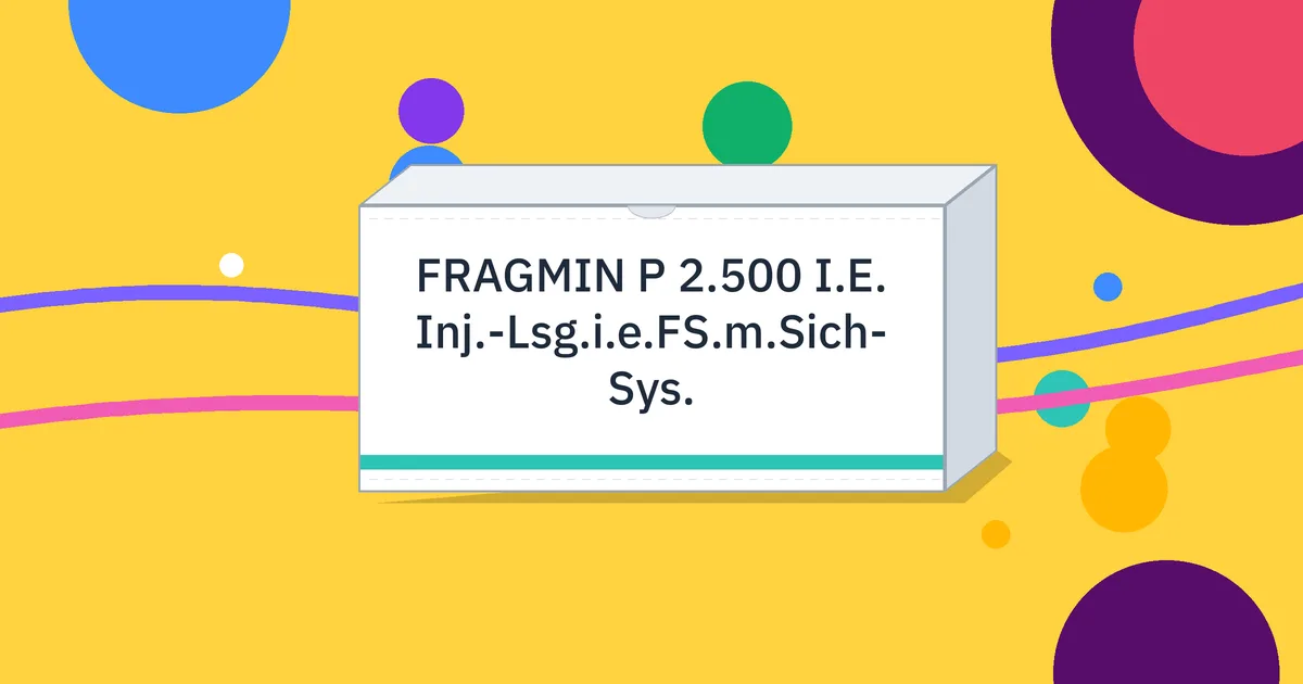 Symbolbild: Packung mit der Aufschrift FRAGMIN P 2.500 I.E. Inj.-Lsg.i.e.FS.m.Sich-Sys. (PZN 16654413) – Verfügbarkeit und Bezug in Apotheken in Frankfurt am Main