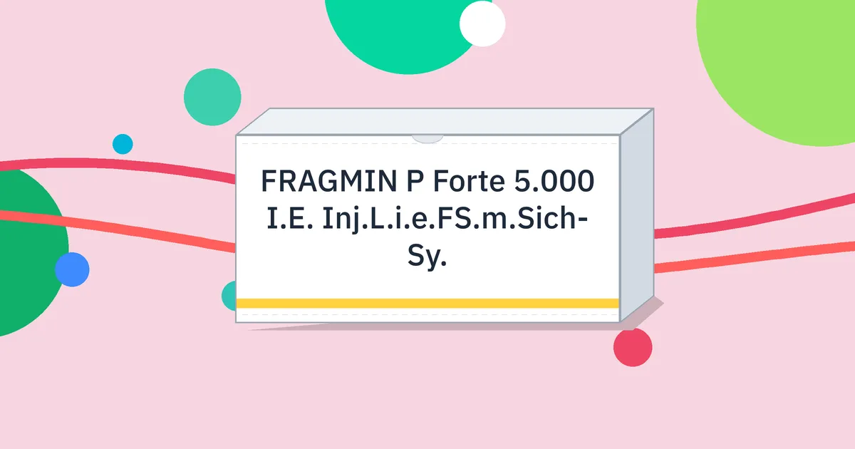 Symbolbild: Packung mit der Aufschrift FRAGMIN P Forte 5.000 I.E. Inj.L.i.e.FS.m.Sich-Sy. (PZN 11294447) – Verfügbarkeit und Bezug in Apotheken in Frankfurt am Main