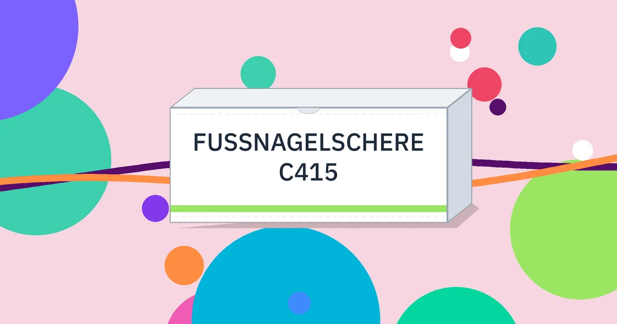 Symbolbild: Packung mit der Aufschrift FUSSNAGELSCHERE C415 (PZN 01451816) – Verfügbarkeit und Bezug in Apotheken in Frankfurt am Main