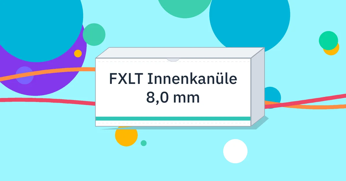Symbolbild: Packung mit der Aufschrift FXLT Innenkanüle 8,0 mm (PZN 20405911) – Verfügbarkeit und Bezug in Apotheken in Frankfurt am Main