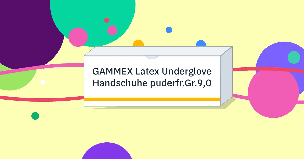 Symbolbild: Packung mit der Aufschrift GAMMEX Latex Underglove Handschuhe puderfr.Gr.9,0 (PZN 11298238) – Verfügbarkeit und Bezug in Apotheken in Frankfurt am Main