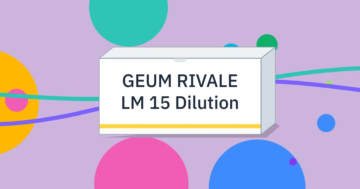 Symbolbild: Packung mit der Aufschrift GEUM RIVALE LM 15 Dilution (PZN 13542843) – Verfügbarkeit und Bezug in Apotheken in Frankfurt am Main