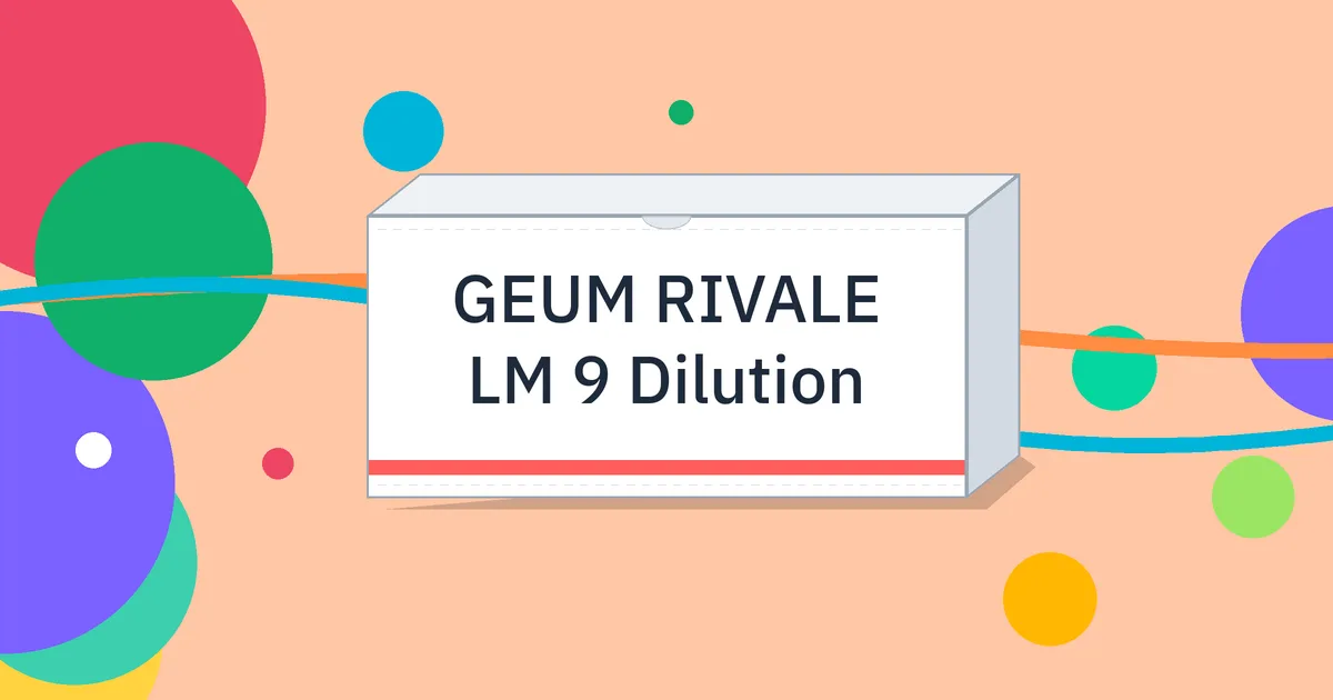 Symbolbild: Packung mit der Aufschrift GEUM RIVALE LM 9 Dilution (PZN 13542777) – Verfügbarkeit und Bezug in Apotheken in Frankfurt am Main