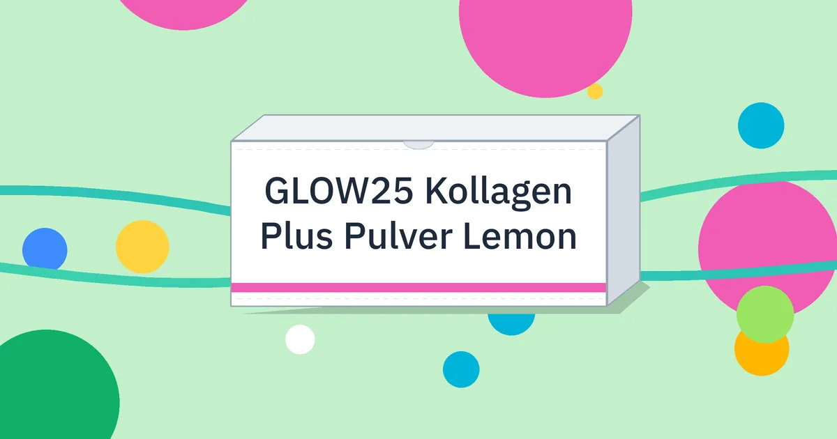 Symbolbild: Packung mit der Aufschrift GLOW25 Kollagen Plus Pulver Lemon (PZN 20897860) – Verfügbarkeit und Bezug in Apotheken in Frankfurt am Main