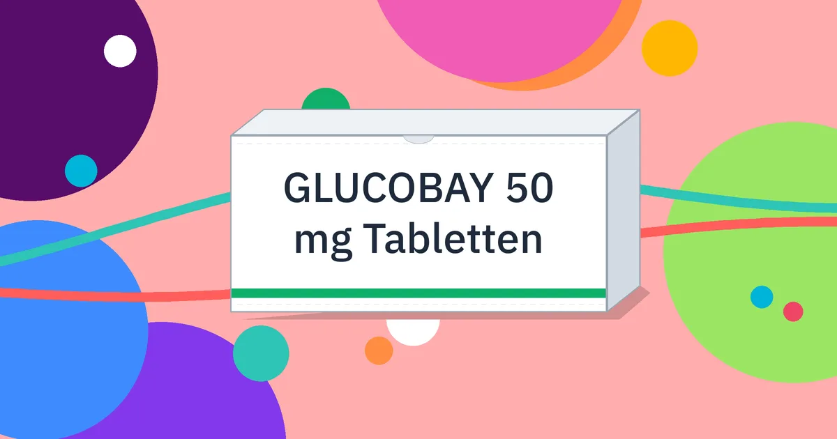 Symbolbild: Packung mit der Aufschrift GLUCOBAY 50 mg Tabletten (PZN 05124540) – Verfügbarkeit und Bezug in Apotheken in Frankfurt am Main