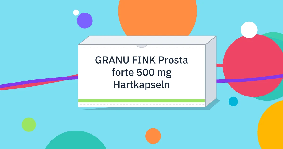 Symbolbild: Packung mit der Aufschrift GRANU FINK Prosta forte 500 mg Hartkapseln (PZN 10011921) – Verfügbarkeit und Bezug in Apotheken in Frankfurt am Main