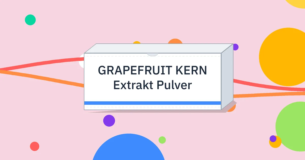 Symbolbild: Packung mit der Aufschrift GRAPEFRUIT KERN Extrakt Pulver (PZN 12494450) – Verfügbarkeit und Bezug in Apotheken in Frankfurt am Main