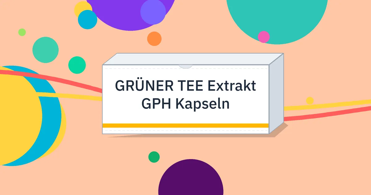 Symbolbild: Packung mit der Aufschrift GRÜNER TEE Extrakt GPH Kapseln (PZN 00694273) – Verfügbarkeit und Bezug in Apotheken in Frankfurt am Main