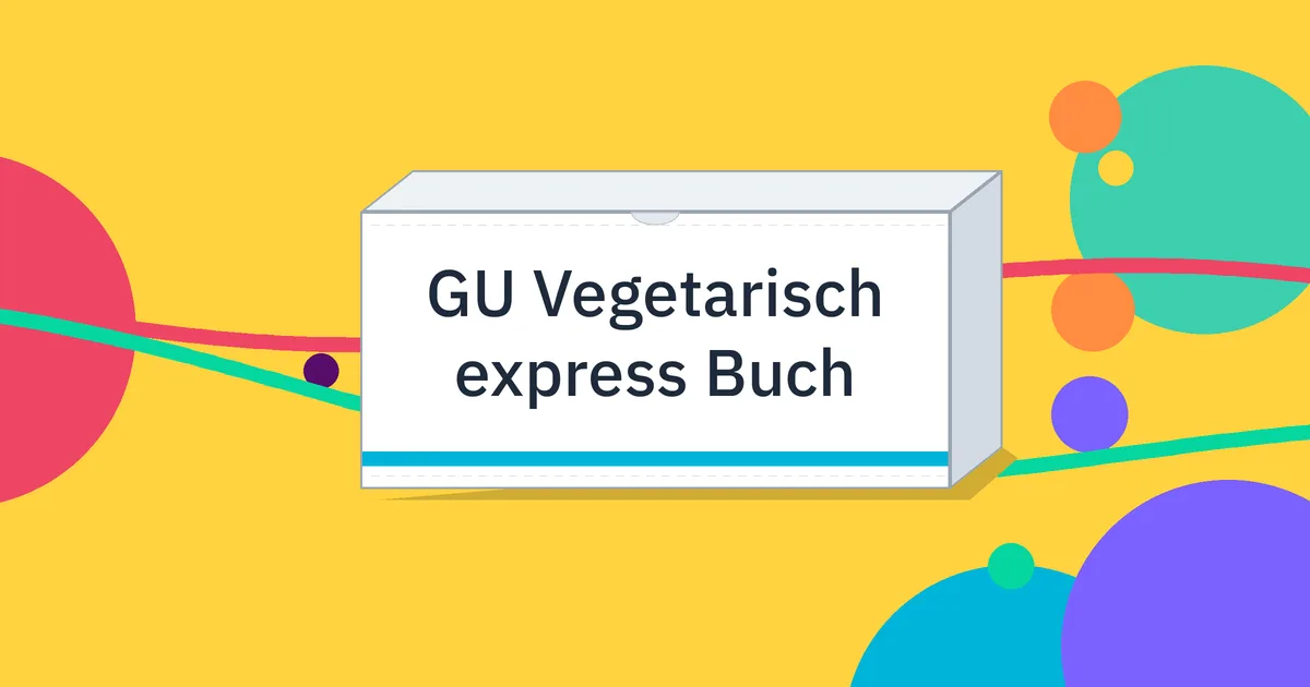 Symbolbild: Packung mit der Aufschrift GU Vegetarisch express Buch (PZN 20775944) – Verfügbarkeit und Bezug in Apotheken in Frankfurt am Main