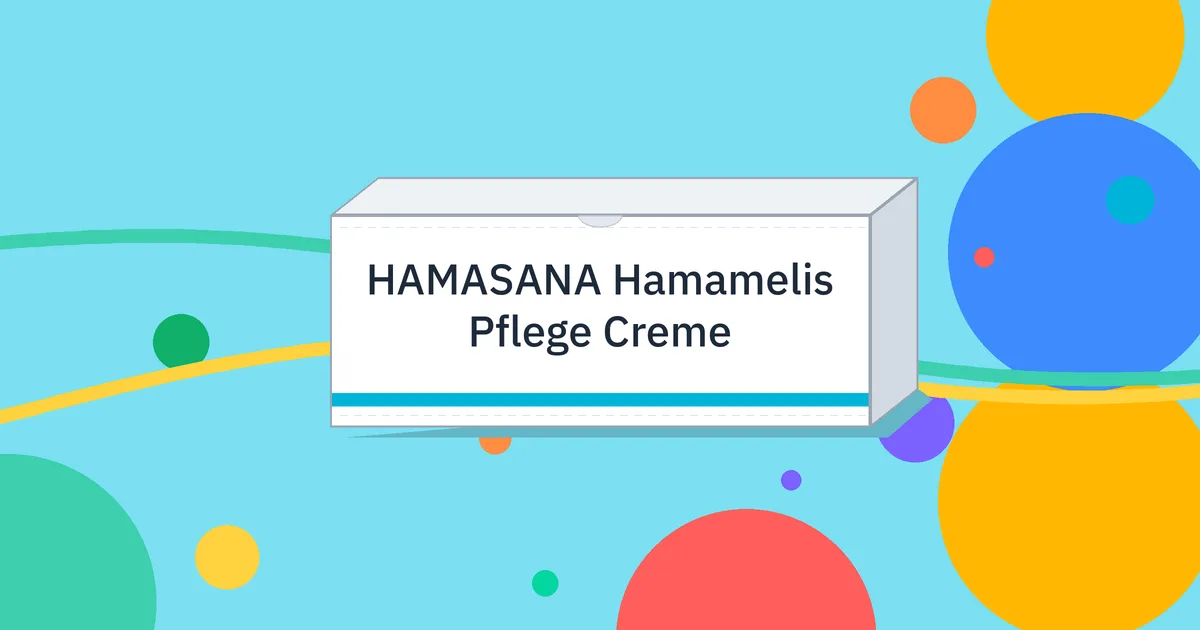 Symbolbild: Packung mit der Aufschrift HAMASANA Hamamelis Pflege Creme (PZN 03386690) – Verfügbarkeit und Bezug in Apotheken in Frankfurt am Main