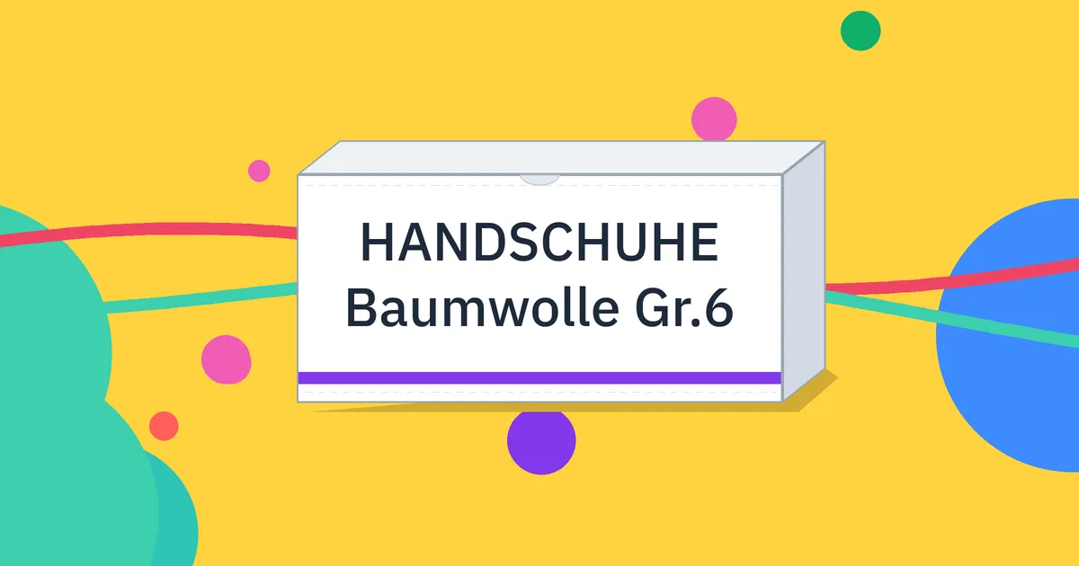 Symbolbild: Packung mit der Aufschrift HANDSCHUHE Baumwolle Gr.6 (PZN 02770541) – Verfügbarkeit und Bezug in Apotheken in Frankfurt am Main