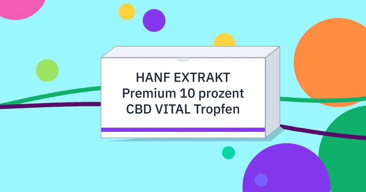 Symbolbild: Packung mit der Aufschrift HANF EXTRAKT Premium 10 prozent CBD VITAL Tropfen (PZN 16675680) – Verfügbarkeit und Bezug in Apotheken in Frankfurt am Main
