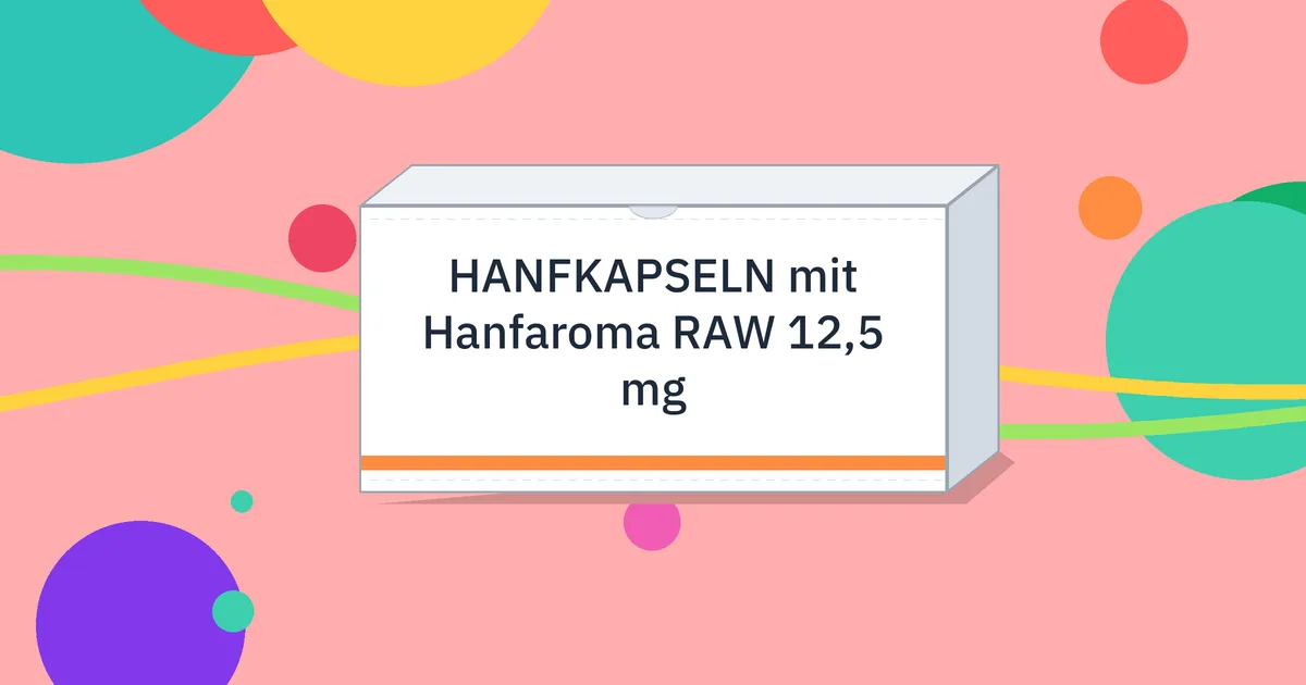 Symbolbild: Packung mit der Aufschrift HANFKAPSELN mit Hanfaroma RAW 12,5 mg (PZN 16400279) – Verfügbarkeit und Bezug in Apotheken in Frankfurt am Main