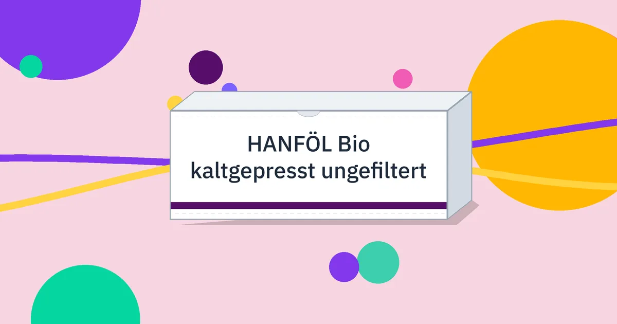 Symbolbild: Packung mit der Aufschrift HANFÖL Bio kaltgepresst ungefiltert (PZN 18662374) – Verfügbarkeit und Bezug in Apotheken in Frankfurt am Main