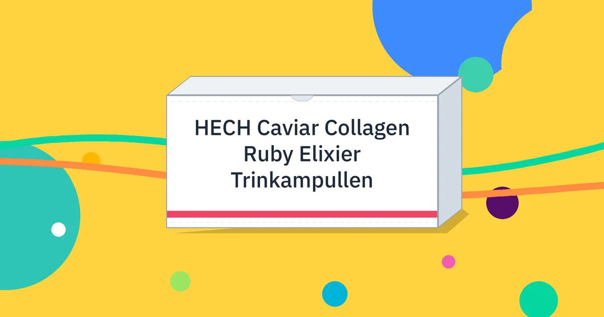 Symbolbild: Packung mit der Aufschrift HECH Caviar Collagen Ruby Elixier Trinkampullen (PZN 19457601) – Verfügbarkeit und Bezug in Apotheken in Frankfurt am Main