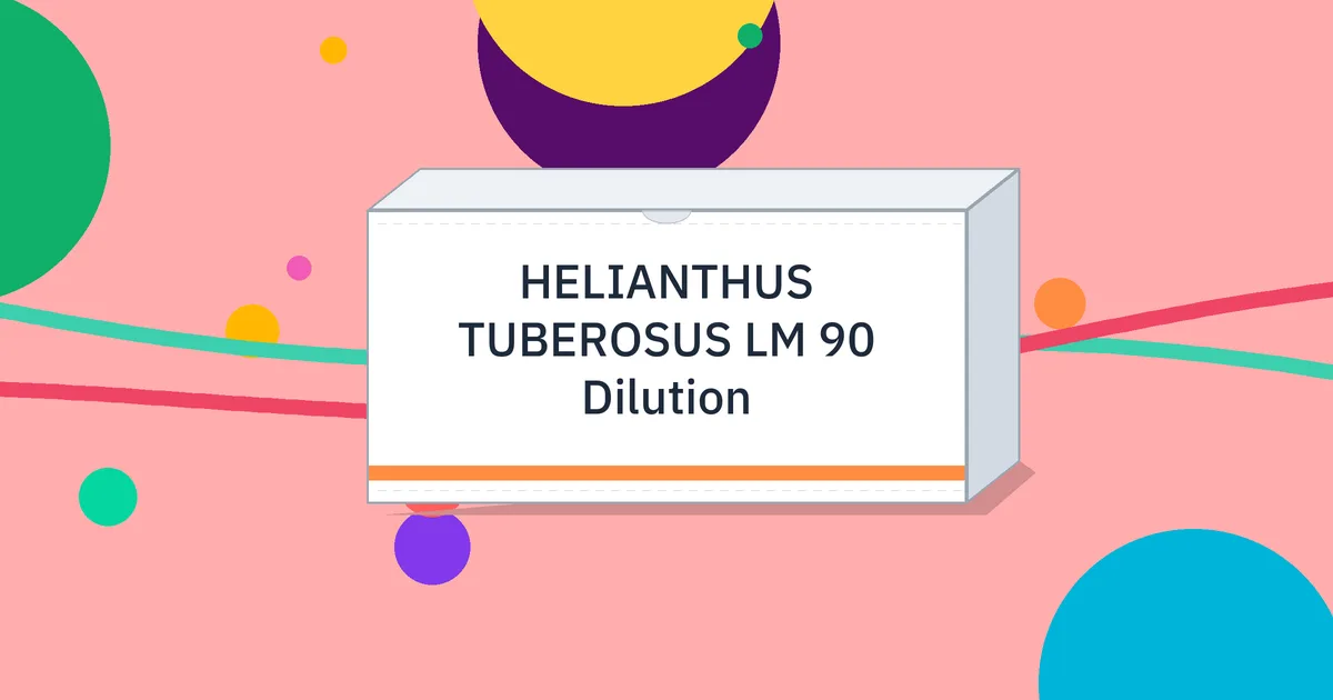 Symbolbild: Packung mit der Aufschrift HELIANTHUS TUBEROSUS LM 90 Dilution (PZN 13551925) – Verfügbarkeit und Bezug in Apotheken in Frankfurt am Main