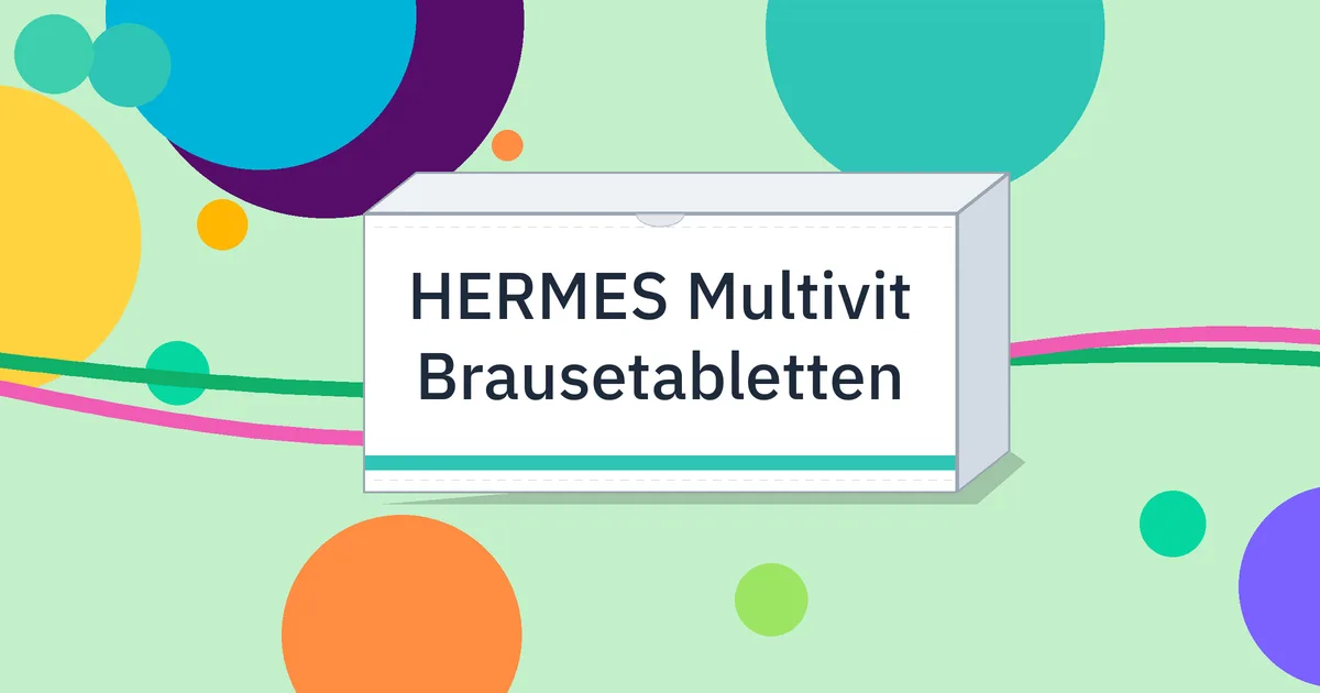 Symbolbild: Packung mit der Aufschrift HERMES Multivit Brausetabletten (PZN 03966513) – Verfügbarkeit und Bezug in Apotheken in Frankfurt am Main