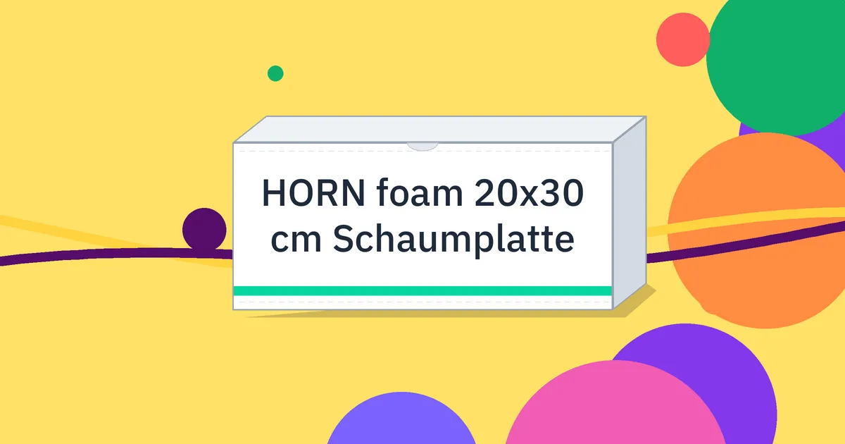 Symbolbild: Packung mit der Aufschrift HORN foam 20x30 cm Schaumplatte (PZN 03783379) – Verfügbarkeit und Bezug in Apotheken in Frankfurt am Main