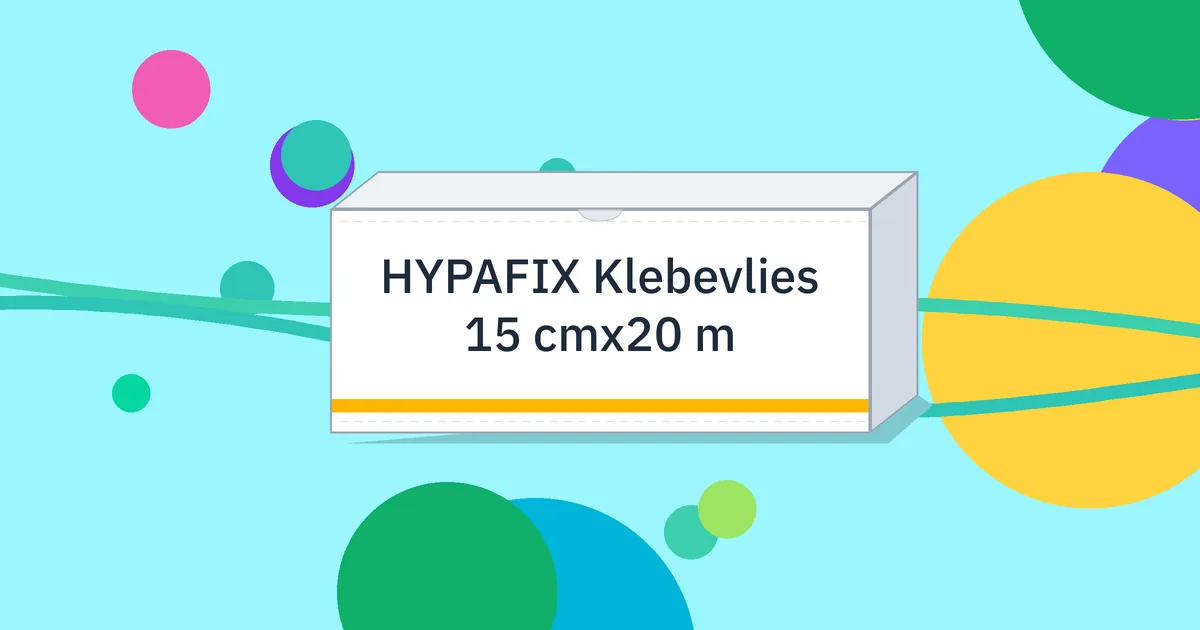 Symbolbild: Packung mit der Aufschrift HYPAFIX Klebevlies 15 cmx20 m (PZN 19899055) – Verfügbarkeit und Bezug in Apotheken in Frankfurt am Main