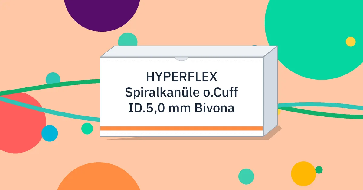 Symbolbild: Packung mit der Aufschrift HYPERFLEX Spiralkanüle o.Cuff ID.5,0 mm Bivona (PZN 02254408) – Verfügbarkeit und Bezug in Apotheken in Frankfurt am Main