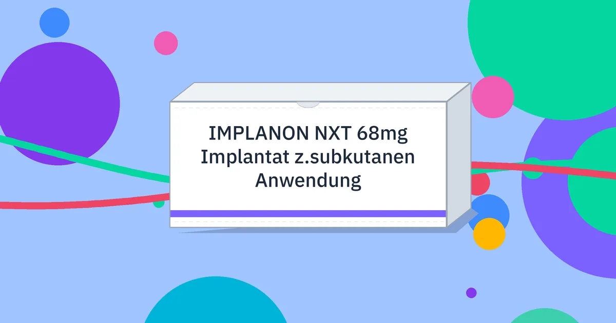 Symbolbild: Packung mit der Aufschrift IMPLANON NXT 68mg Implantat z.subkutanen Anwendung (PZN 17151720) – Verfügbarkeit und Bezug in Apotheken in Frankfurt am Main