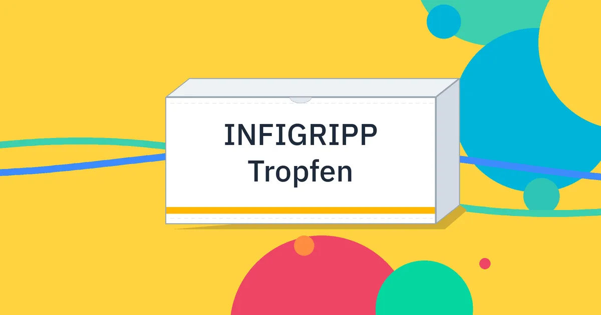 Symbolbild: Packung mit der Aufschrift INFIGRIPP Tropfen (PZN 01291809) – Verfügbarkeit und Bezug in Apotheken in Frankfurt am Main