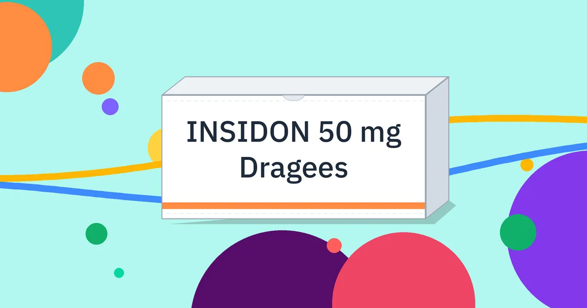 Symbolbild: Packung mit der Aufschrift INSIDON 50 mg Dragees (PZN 02410481) – Verfügbarkeit und Bezug in Apotheken in Frankfurt am Main