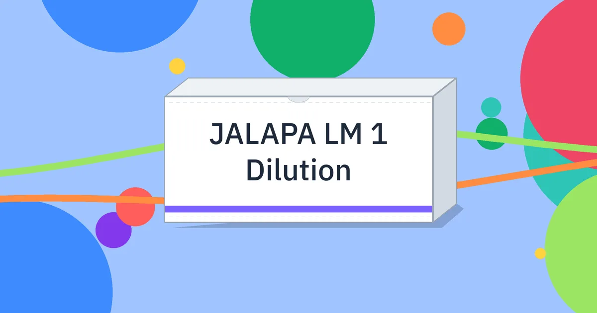 Symbolbild: Packung mit der Aufschrift JALAPA LM 1 Dilution (PZN 13561728) – Verfügbarkeit und Bezug in Apotheken in Frankfurt am Main