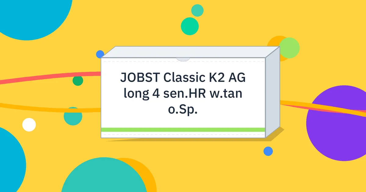 Symbolbild: Packung mit der Aufschrift JOBST Classic K2 AG long 4 sen.HR w.tan o.Sp. (PZN 17959416) – Verfügbarkeit und Bezug in Apotheken in Frankfurt am Main