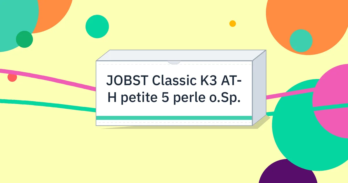 Symbolbild: Packung mit der Aufschrift JOBST Classic K3 AT-H petite 5 perle o.Sp. (PZN 13076915) – Verfügbarkeit und Bezug in Apotheken in Frankfurt am Main