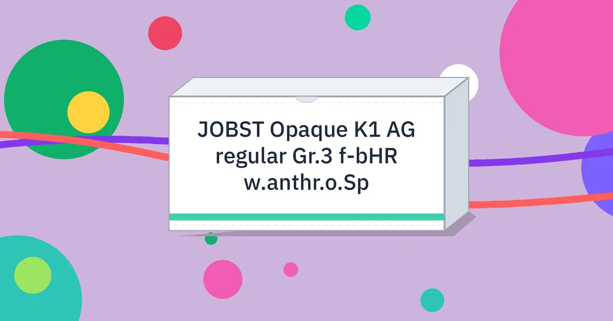 Symbolbild: Packung mit der Aufschrift JOBST Opaque K1 AG regular Gr.3 f-bHR w.anthr.o.Sp (PZN 16268130) – Verfügbarkeit und Bezug in Apotheken in Frankfurt am Main