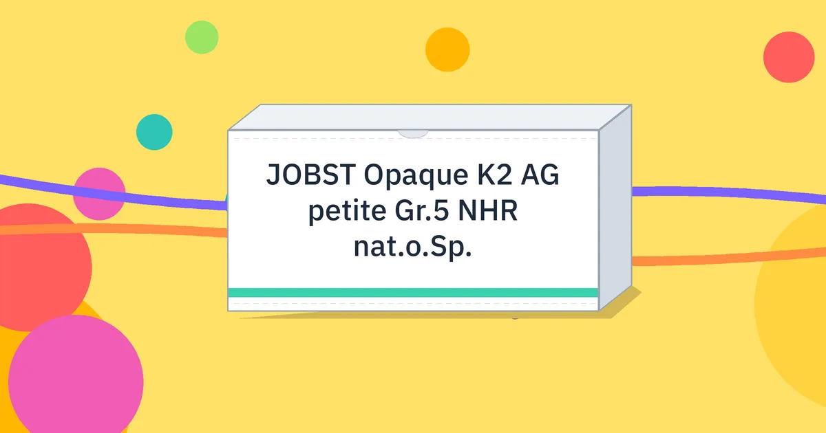 Symbolbild: Packung mit der Aufschrift JOBST Opaque K2 AG petite Gr.5 NHR nat.o.Sp. (PZN 11255051) – Verfügbarkeit und Bezug in Apotheken in Frankfurt am Main