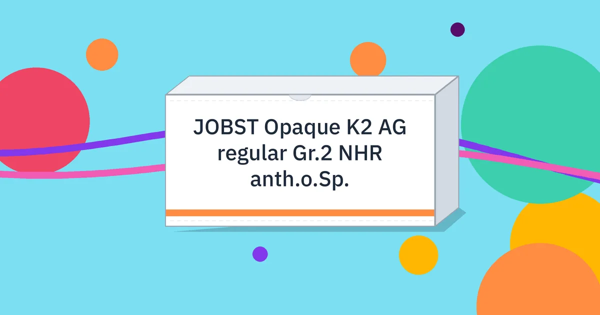 Symbolbild: Packung mit der Aufschrift JOBST Opaque K2 AG regular Gr.2 NHR anth.o.Sp. (PZN 16282762) – Verfügbarkeit und Bezug in Apotheken in Frankfurt am Main