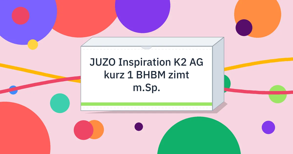Symbolbild: Packung mit der Aufschrift JUZO Inspiration K2 AG kurz 1 BHBM zimt m.Sp. (PZN 14875268) – Verfügbarkeit und Bezug in Apotheken in Frankfurt am Main