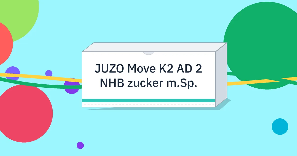 Symbolbild: Packung mit der Aufschrift JUZO Move K2 AD 2 NHB zucker m.Sp. (PZN 18507277) – Verfügbarkeit und Bezug in Apotheken in Frankfurt am Main