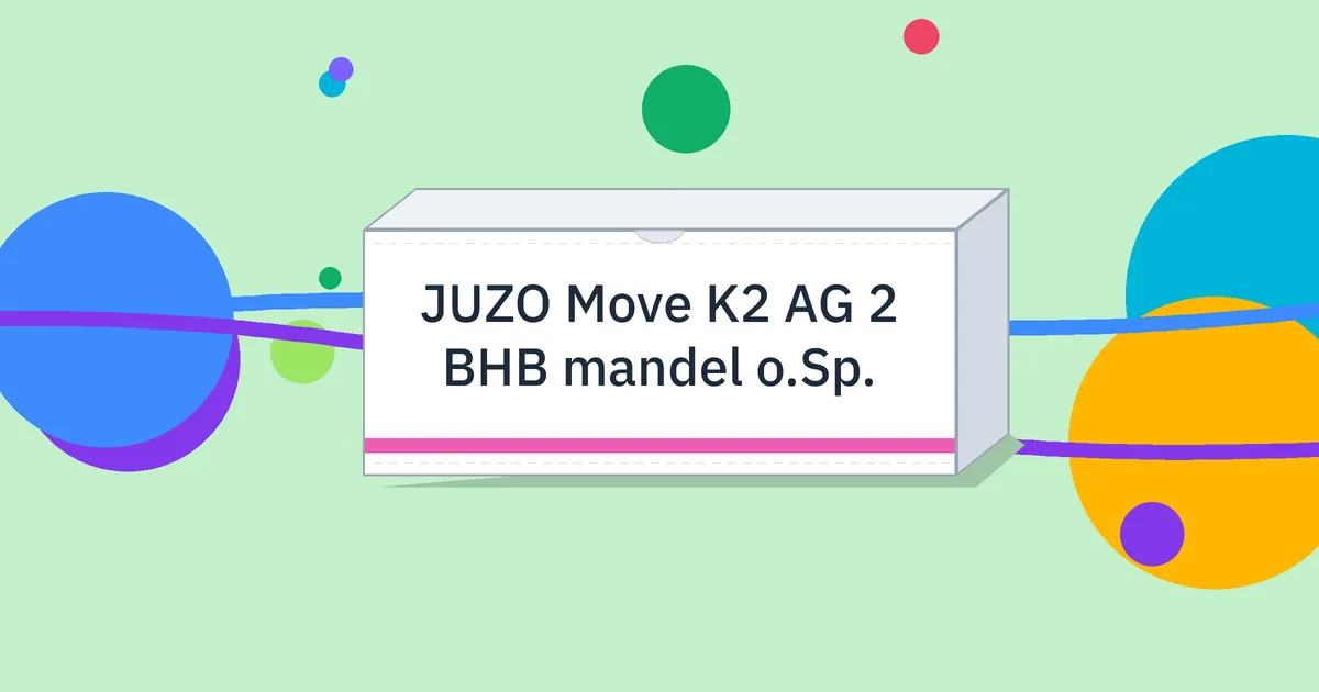 Symbolbild: Packung mit der Aufschrift JUZO Move K2 AG 2 BHB mandel o.Sp. (PZN 16639537) – Verfügbarkeit und Bezug in Apotheken in Frankfurt am Main