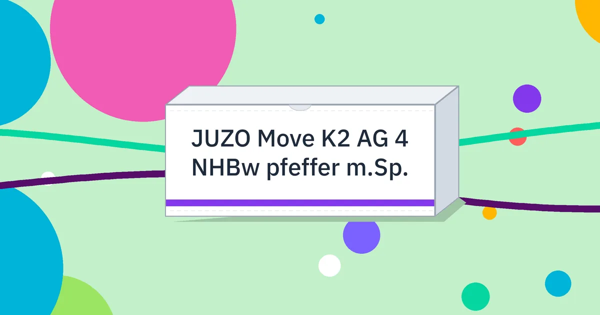 Symbolbild: Packung mit der Aufschrift JUZO Move K2 AG 4 NHBw pfeffer m.Sp. (PZN 16640753) – Verfügbarkeit und Bezug in Apotheken in Frankfurt am Main
