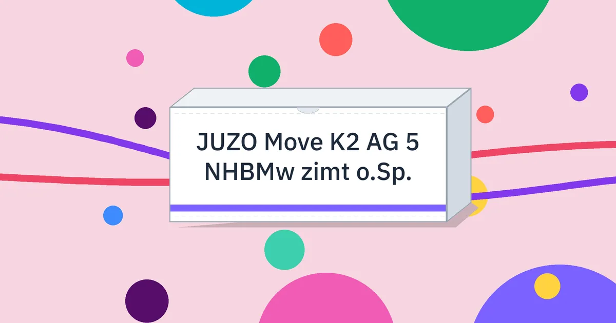 Symbolbild: Packung mit der Aufschrift JUZO Move K2 AG 5 NHBMw zimt o.Sp. (PZN 18525507) – Verfügbarkeit und Bezug in Apotheken in Frankfurt am Main