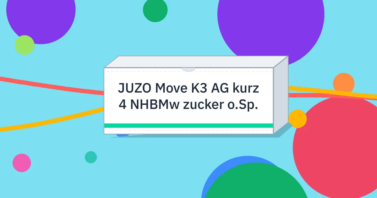 Symbolbild: Packung mit der Aufschrift JUZO Move K3 AG kurz 4 NHBMw zucker o.Sp. (PZN 18580825) – Verfügbarkeit und Bezug in Apotheken in Frankfurt am Main
