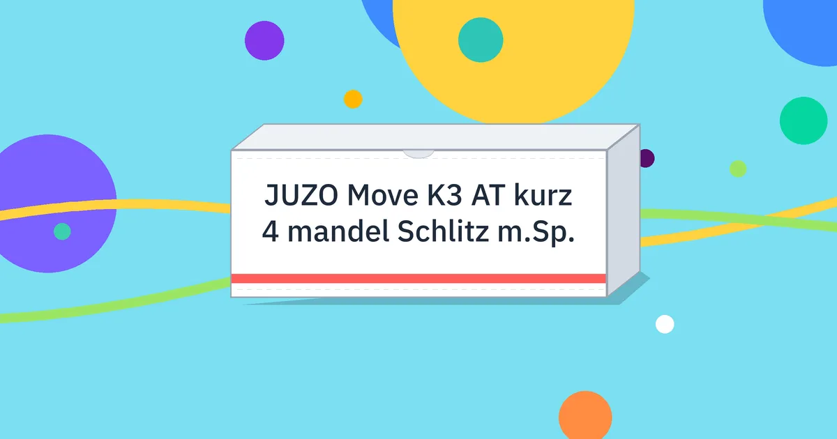 Symbolbild: Packung mit der Aufschrift JUZO Move K3 AT kurz 4 mandel Schlitz m.Sp. (PZN 20684319) – Verfügbarkeit und Bezug in Apotheken in Frankfurt am Main