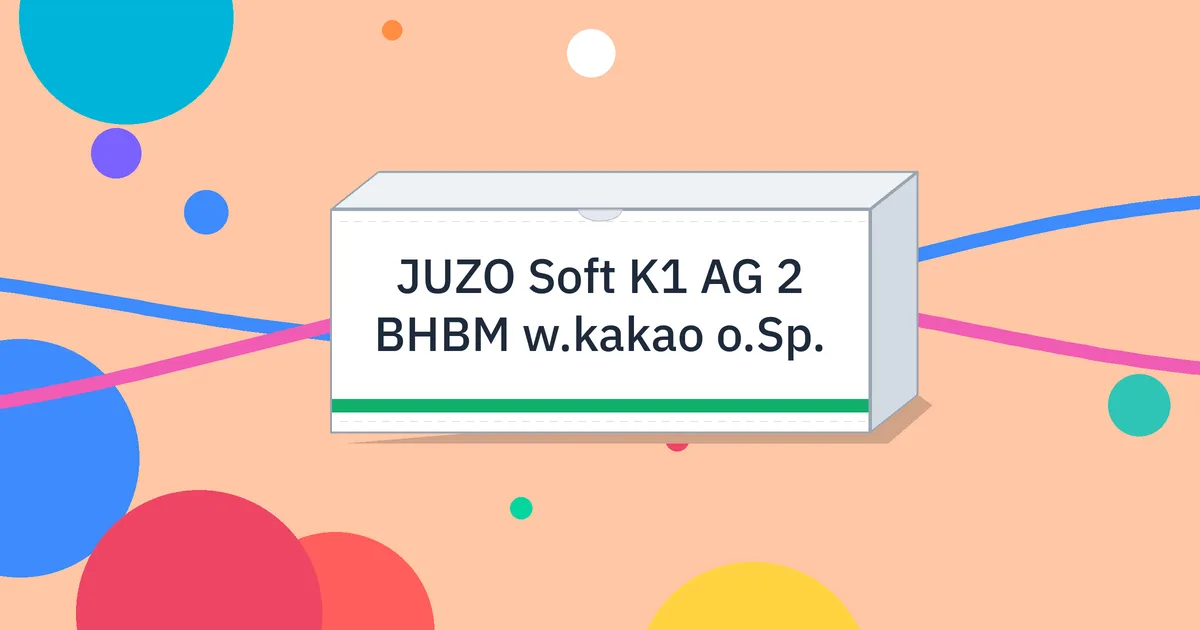 Symbolbild: Packung mit der Aufschrift JUZO Soft K1 AG 2 BHBM w.kakao o.Sp. (PZN 14865198) – Verfügbarkeit und Bezug in Apotheken in Frankfurt am Main