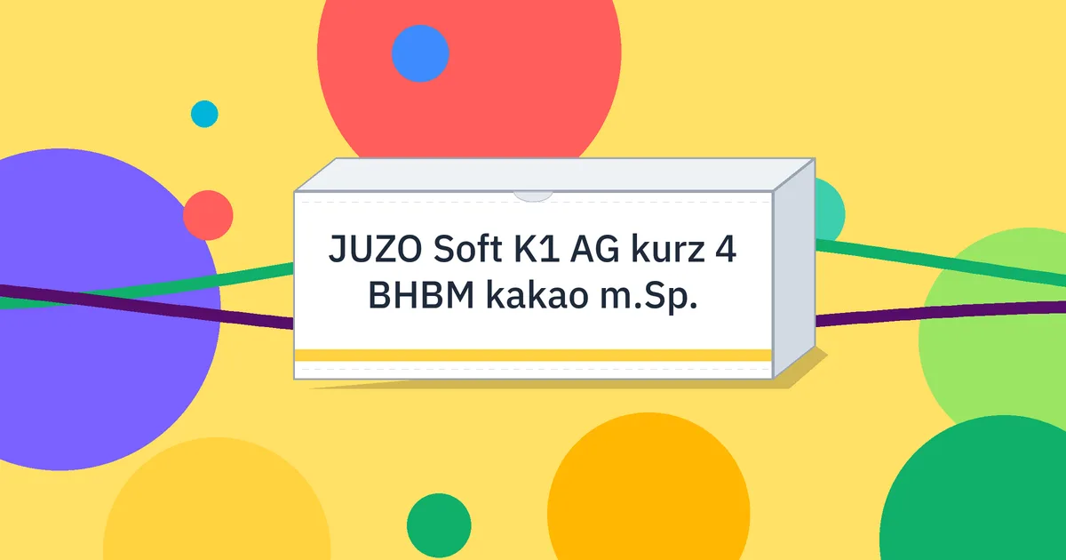 Symbolbild: Packung mit der Aufschrift JUZO Soft K1 AG kurz 4 BHBM kakao m.Sp. (PZN 14856012) – Verfügbarkeit und Bezug in Apotheken in Frankfurt am Main