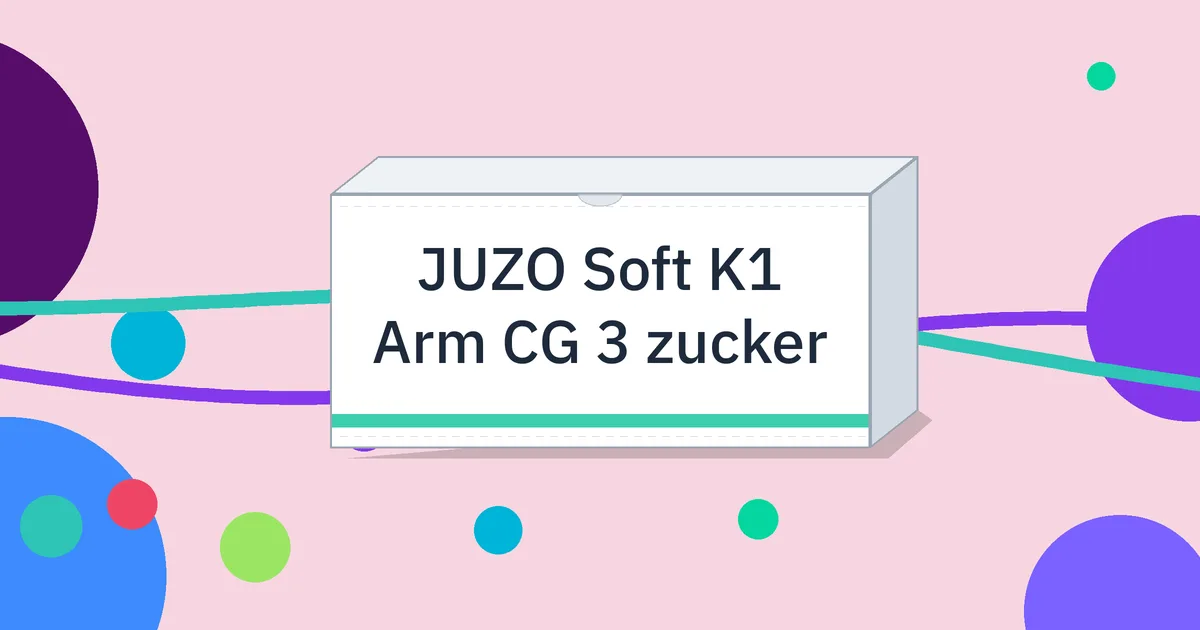 Symbolbild: Packung mit der Aufschrift JUZO Soft K1 Arm CG 3 zucker (PZN 15508081) – Verfügbarkeit und Bezug in Apotheken in Frankfurt am Main